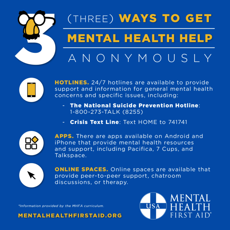 Three Ways to Get Mental Health Help Anonymously « Mental Health First Aid Three Ways to Get Mental Health Help Anonymously « Mental Health First Aid